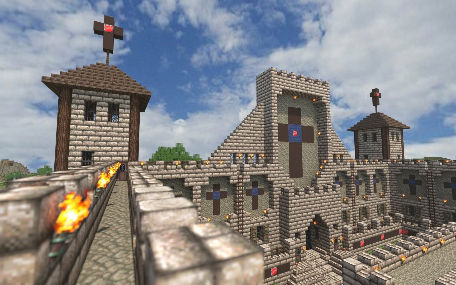 Stunning Minecraft HD Wallpaper: Medieval Fortress Adventure by Marc ...