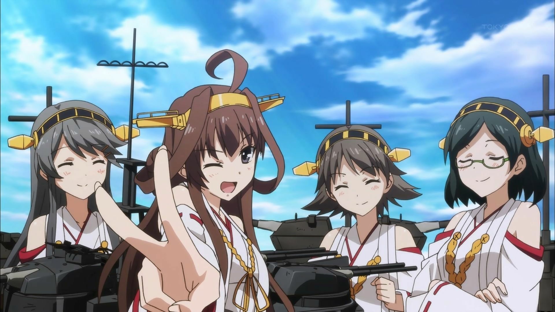 Kantai Collection HD Wallpaper: Joyful Anime Characters Unite