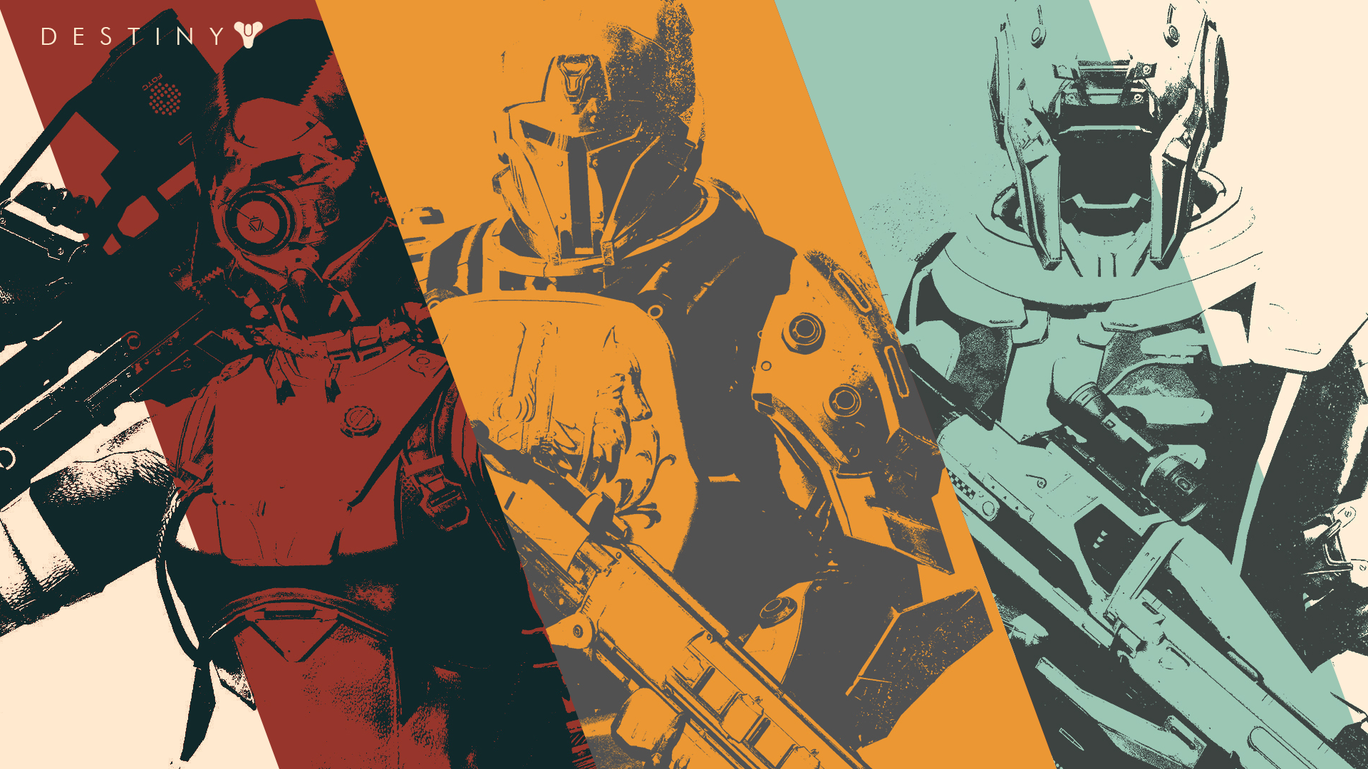 Destiny HD Wallpaper: Iconic Guardians in Dynamic Tri-Color Splendor
