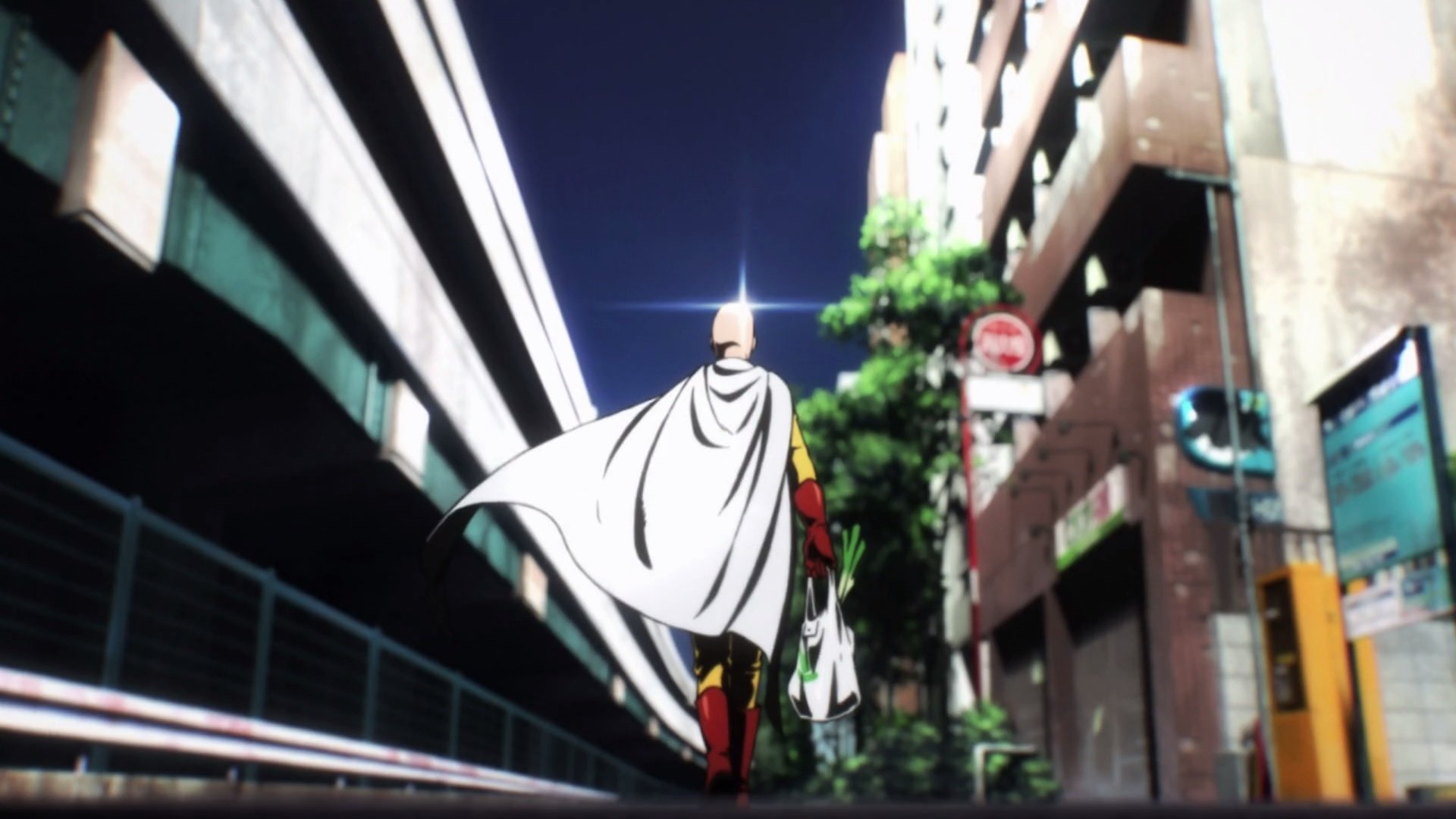 Saitama in the City - One-Punch Man HD Wallpaper