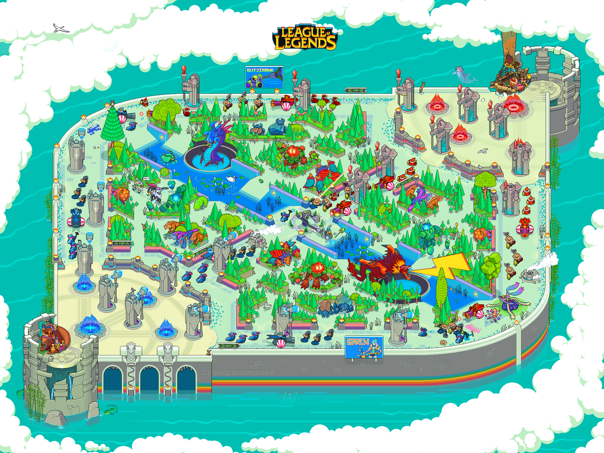 Pixel art Summoner's Rift by Megapont