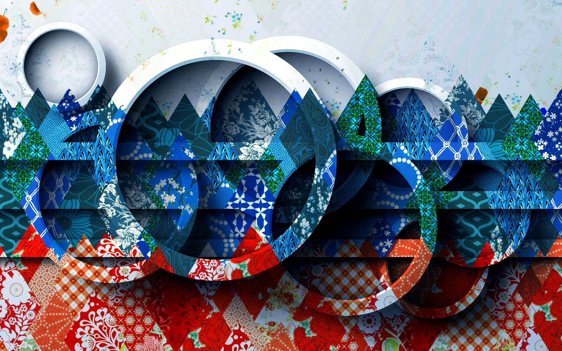 Vibrant 3D Abstract Circles: Colorful CGI Pattern HD Wallpaper