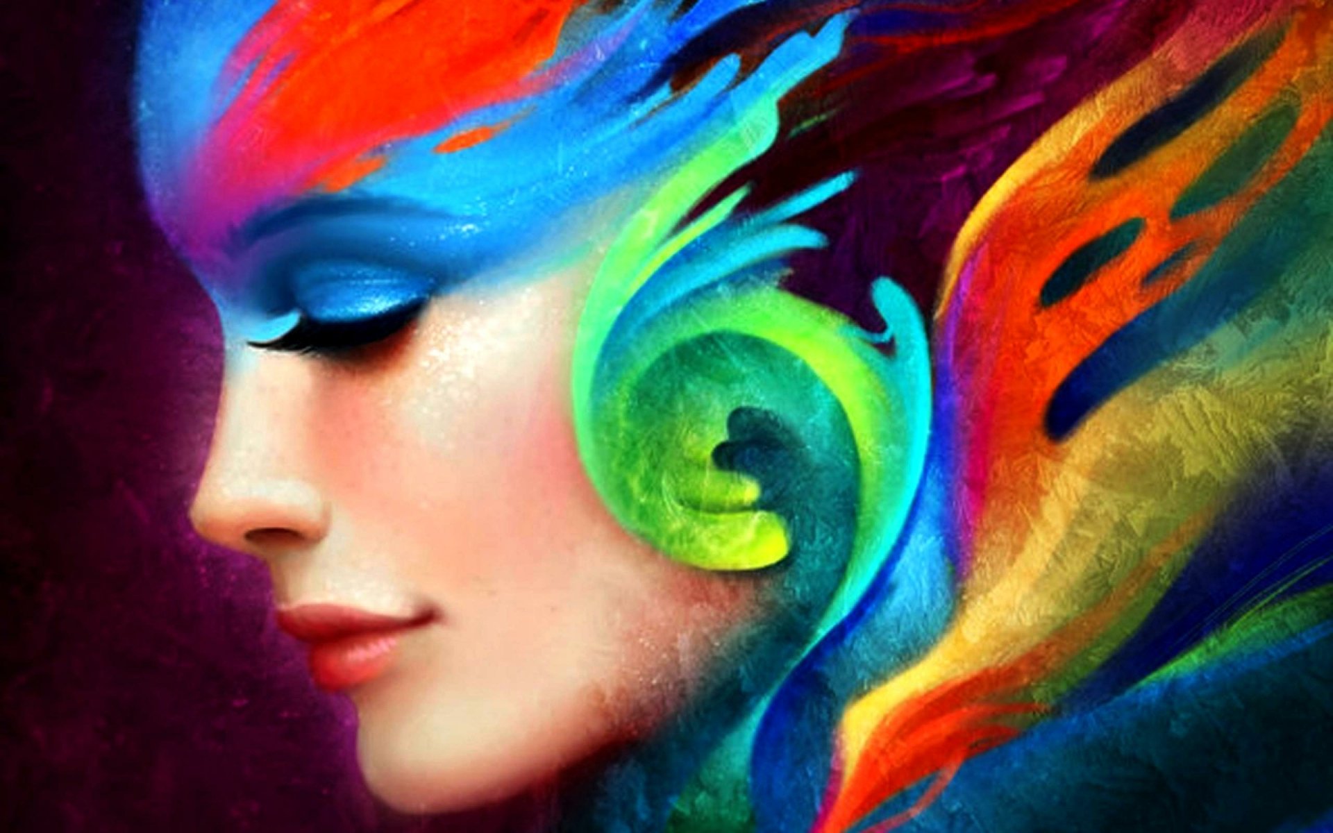 Download Colorful Colors Woman Artistic HD Wallpaper by Selene Regener