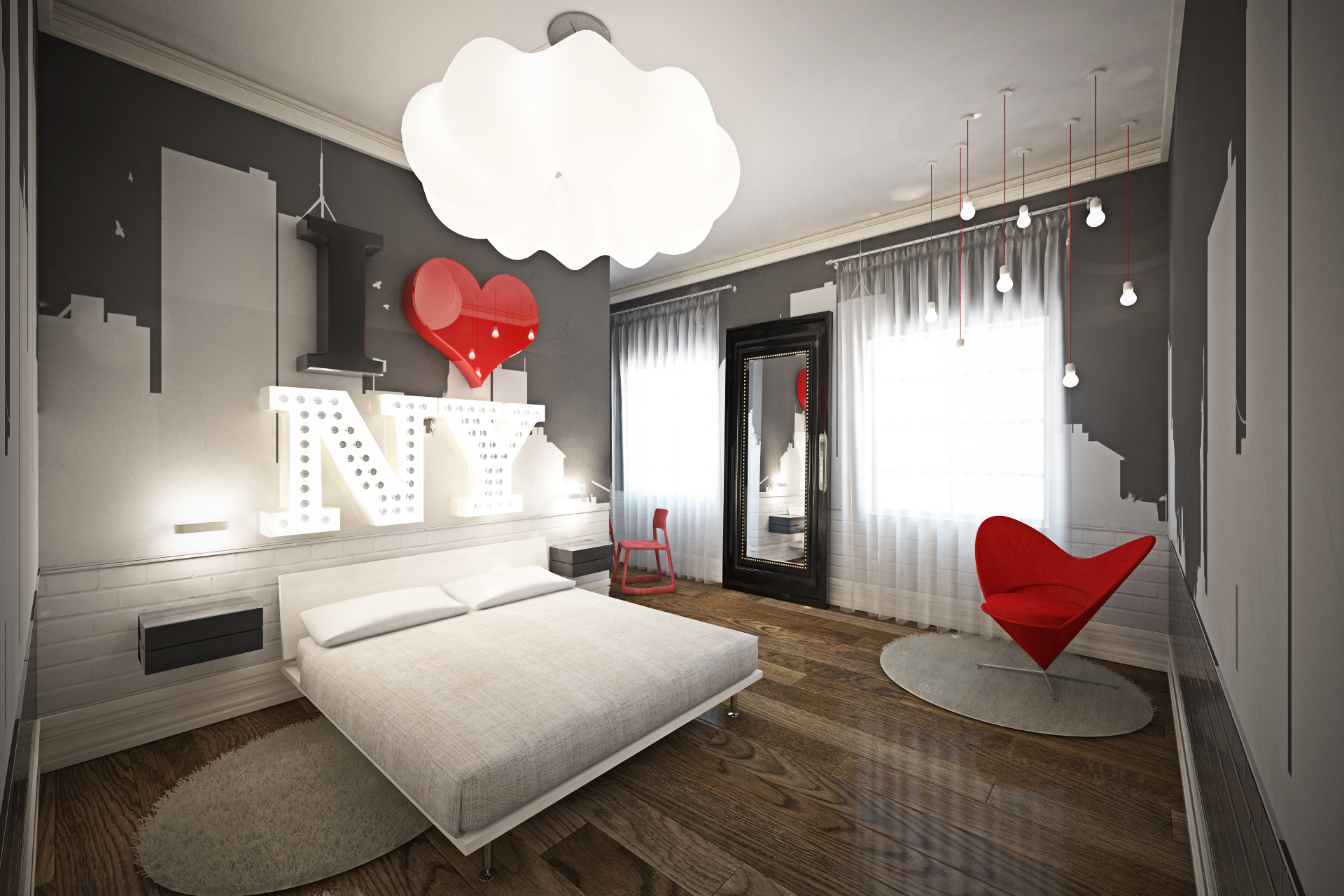 Download Simple Chair Bedroom Bed Man Made Room HD Wallpaper