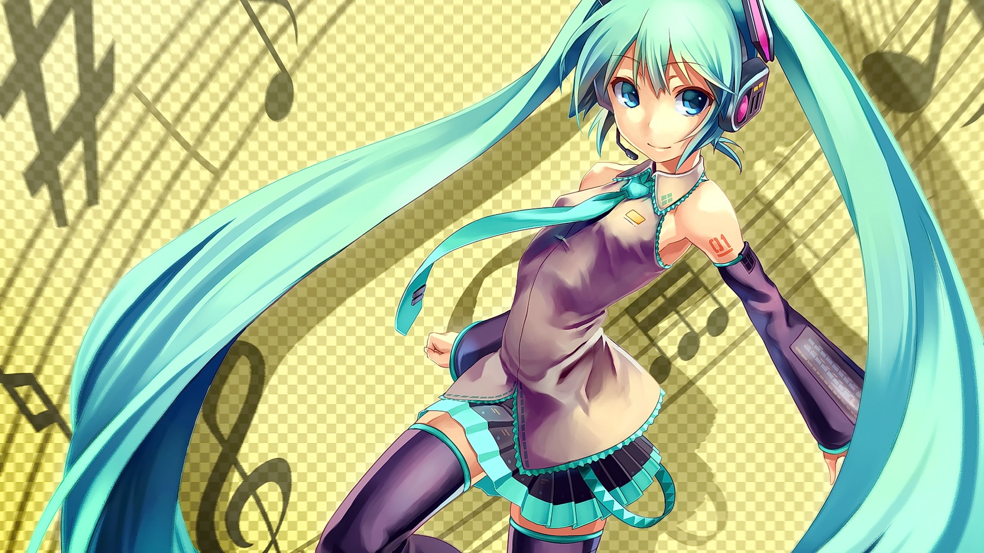 Download Hatsune Miku Blue Eyes Long Hair Anime Vocaloid HD Wallpaper
