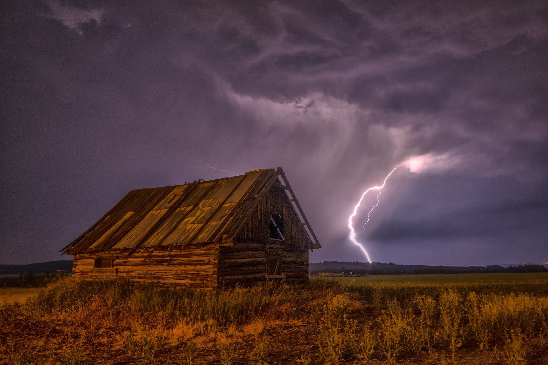 Storm Over Rustic Barn: Nature’s Lightning Spectacle in HD by skeeze ...