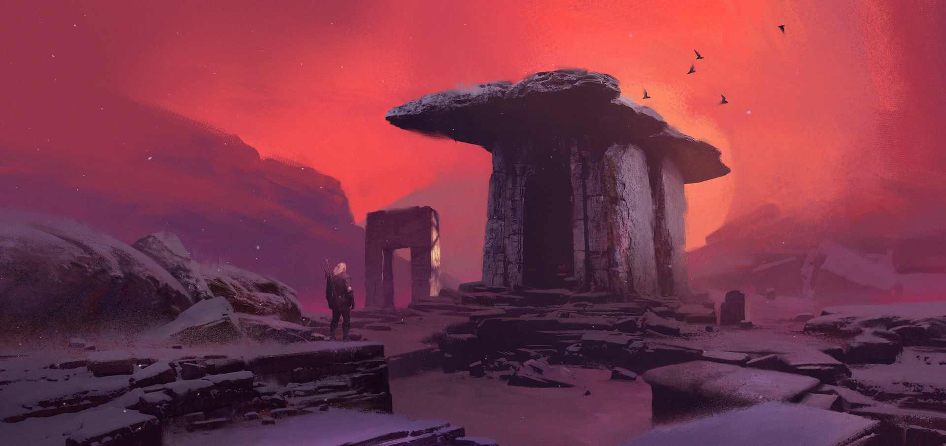 Download Landscape Sunset Geralt Of Rivia Video Game The Witcher 3 ...