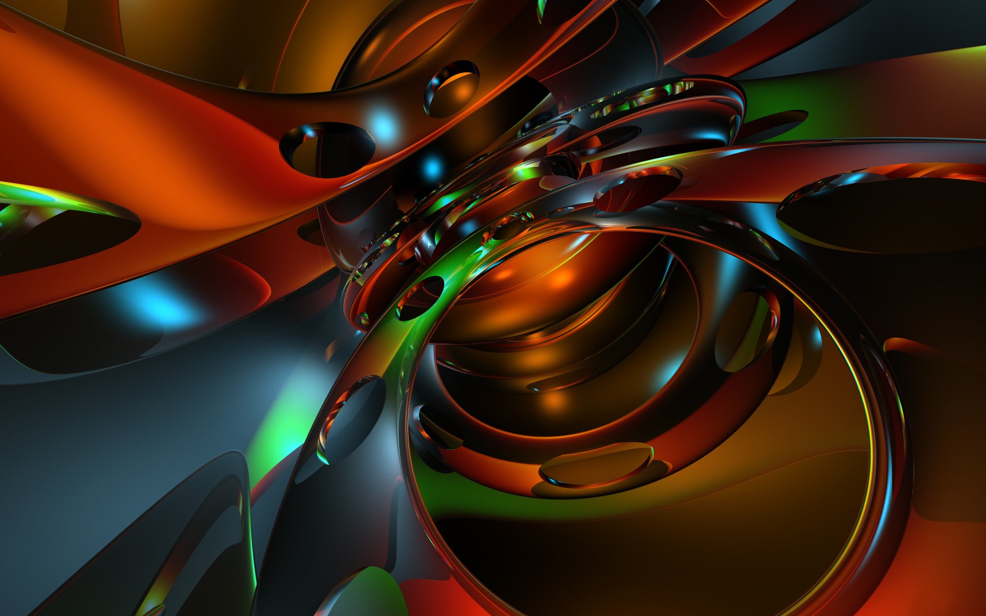 Abstract Red Patterns: HD Wallpaper of Vibrant CGI Shapes