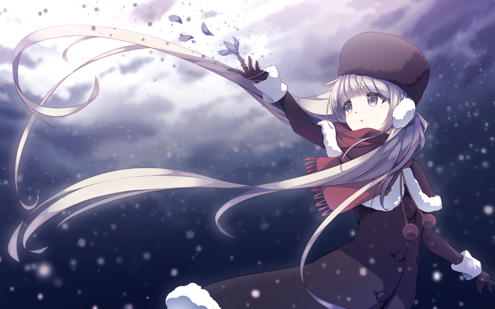 Enchanting Anime HD Wallpaper: Winter Magic Unveiled by 京桜えな