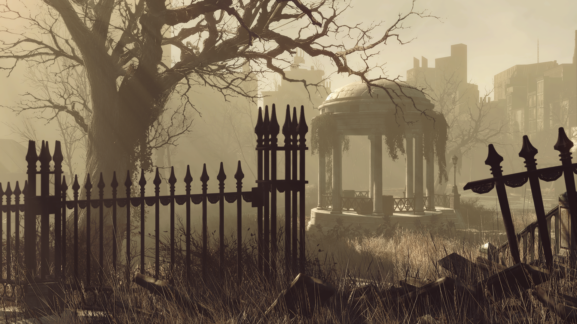 Fallout 4 HD Wallpaper: Haunting Ruins Beyond the Iron Gate by ...