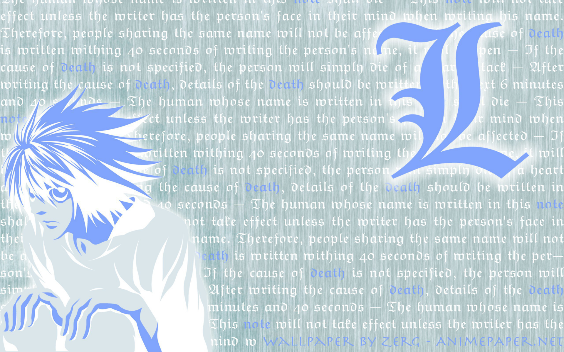Death Note HD Wallpaper: Mystique of L in Blue