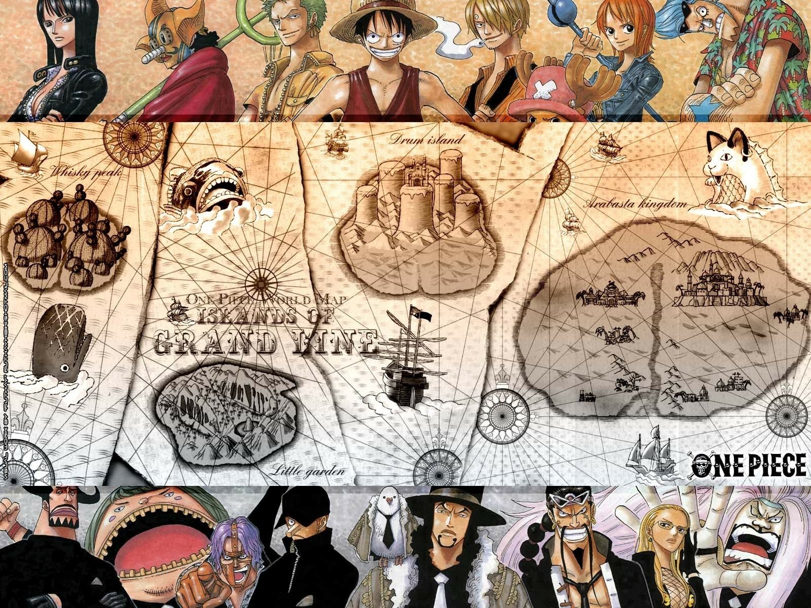 One Piece Crew HD Wallpaper: Luffy, Zoro, Sanji & Friends on the Grand ...