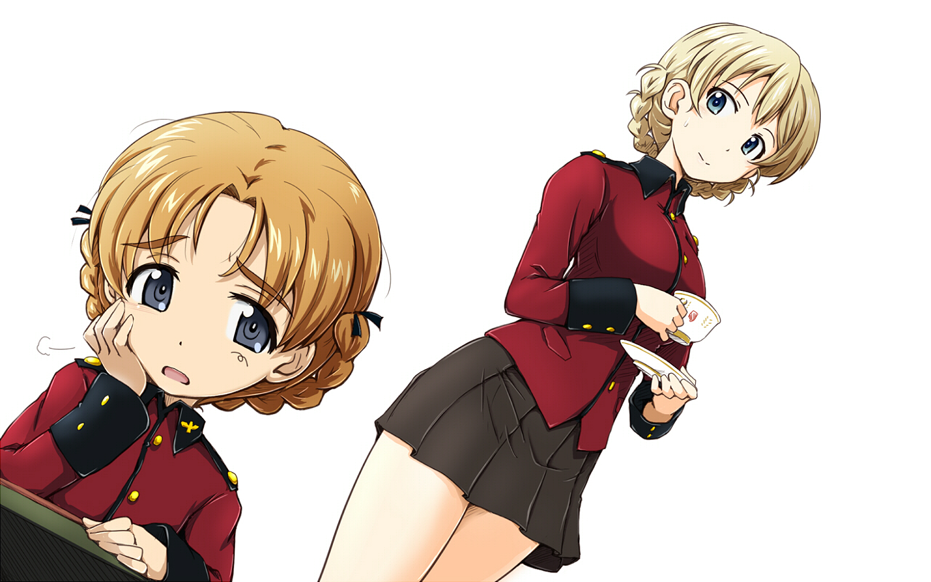 Girls und Panzer — Elegant Blonde Cadet HD Anime Wallpaper | 1920x1200 ...