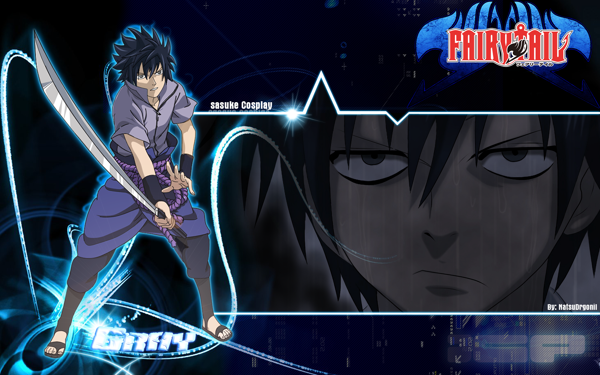 Download Sasuke Uchiha Naruto Gray Fullbuster Anime Fairy Tail HD Wallpaper