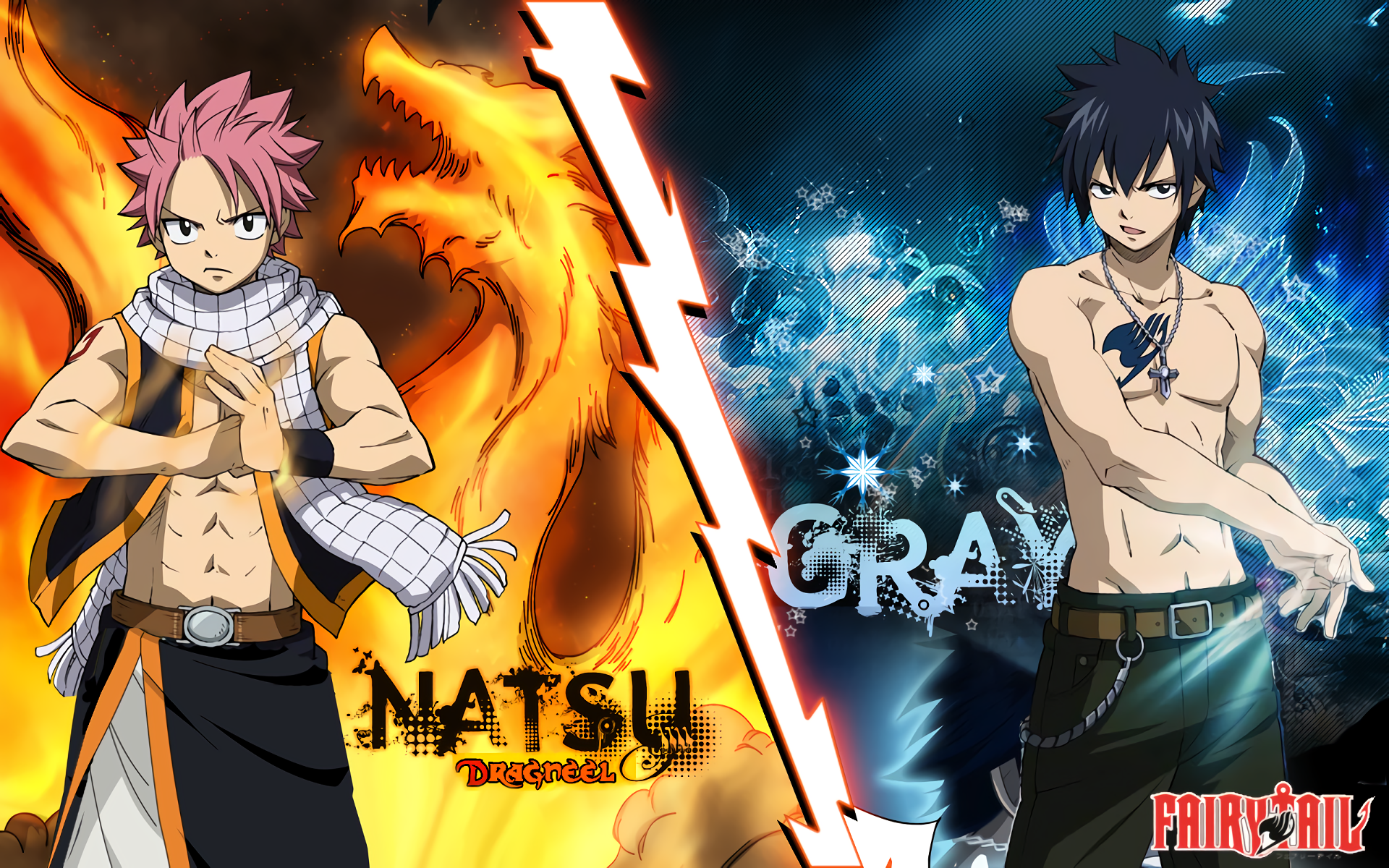 Download Ice Fire Gray Fullbuster Natsu Dragneel Anime Fairy Tail HD ...