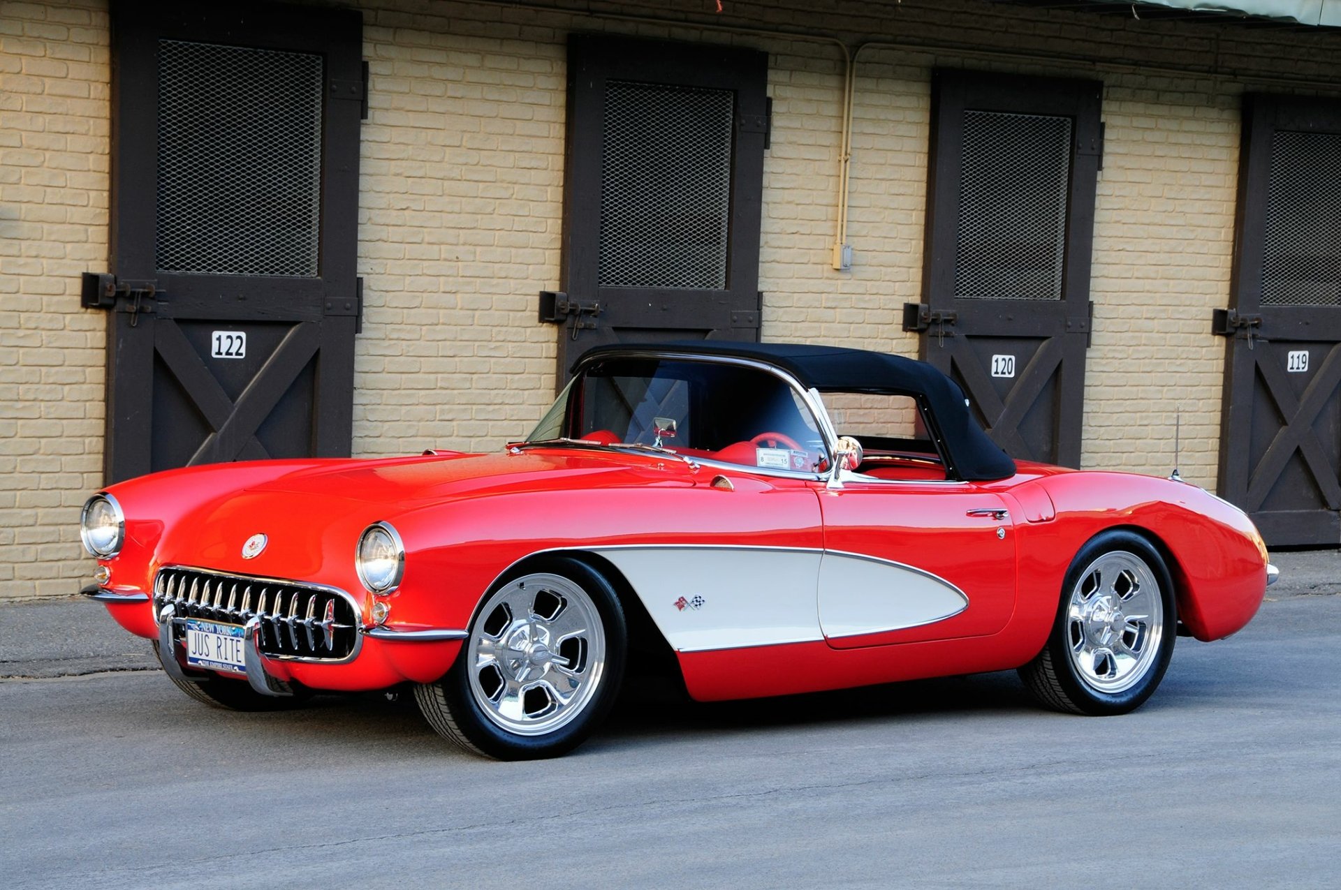 Classic Muscle Power: 1957 Chevrolet Corvette HD Wallpaper