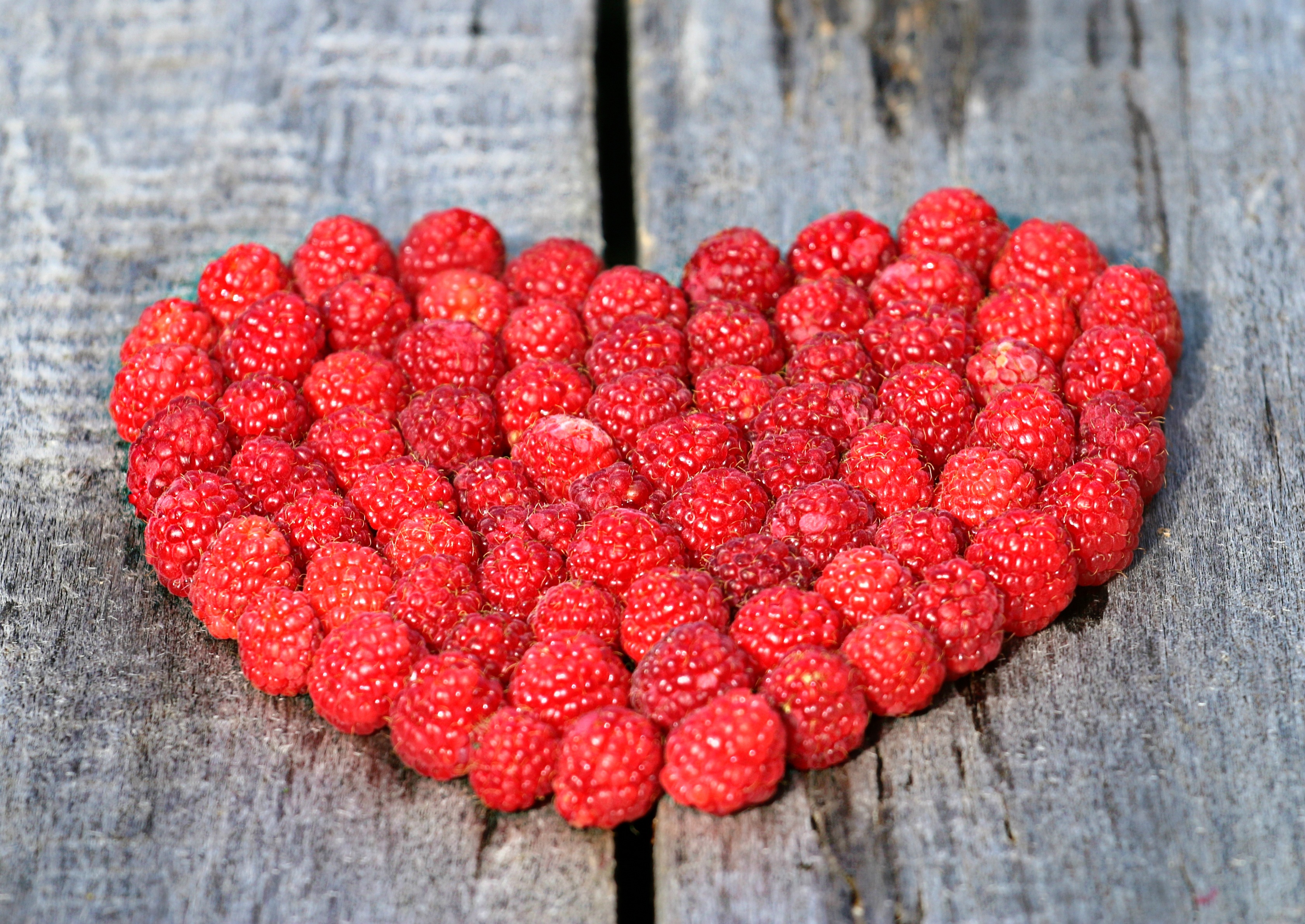 Download Heart-shaped Fruit Berry Food Raspberry HD Wallpaper