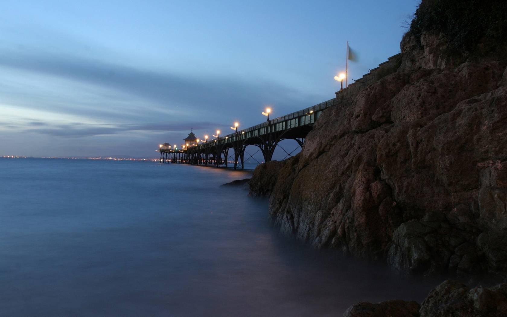 Serene Twilight at the Man-Made Pier - HD Wallpaper | 1680x1050 ...
