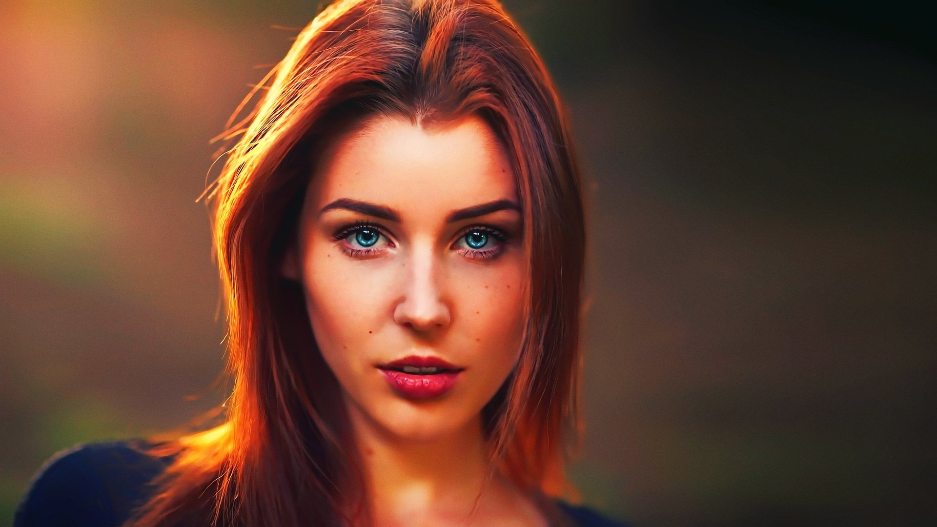 Download Redhead Blue Eyes Face Woman Artistic 4k Ultra HD Wallpaper