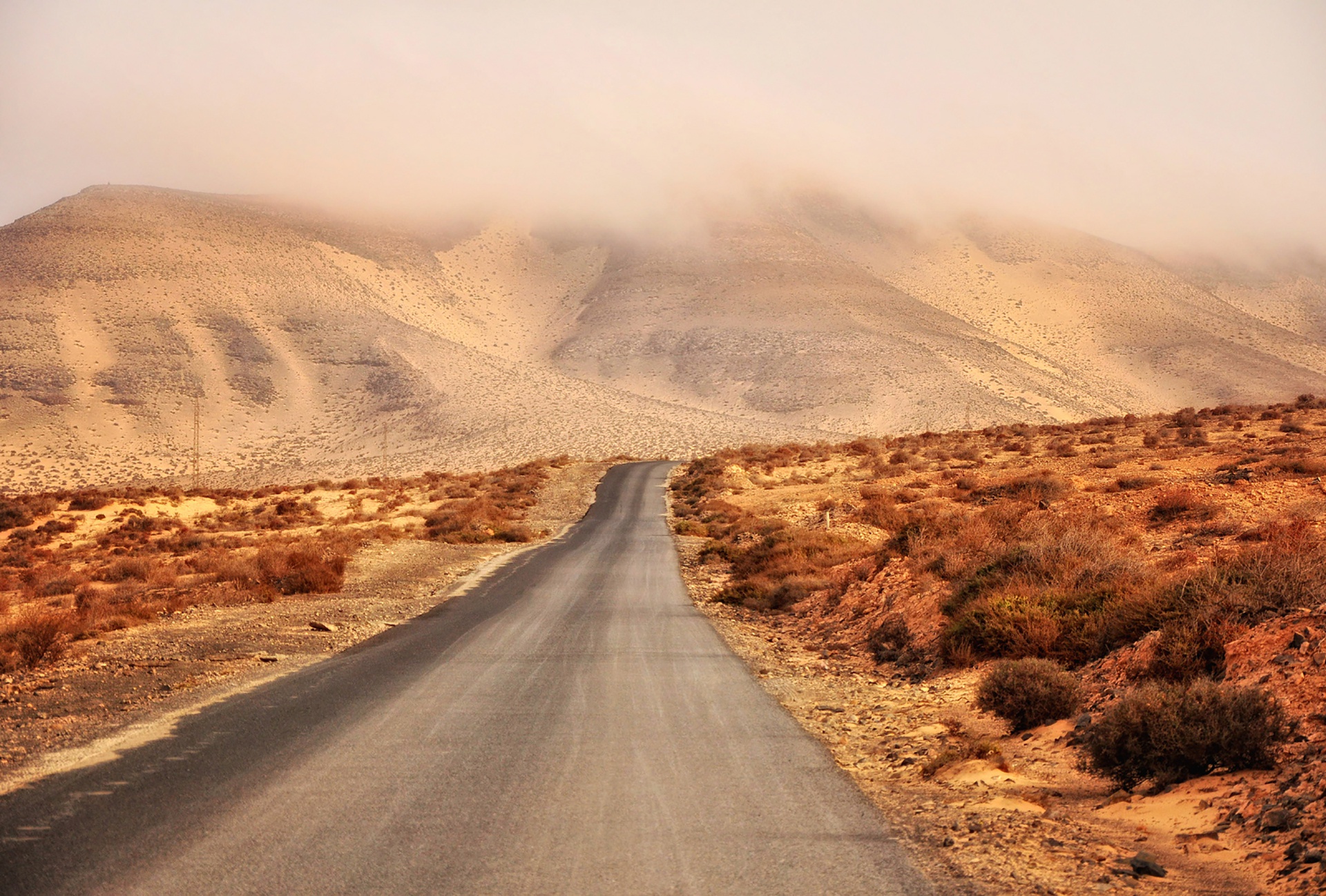 Download Sand Desert Landscape Man Made Road HD Wallpaper