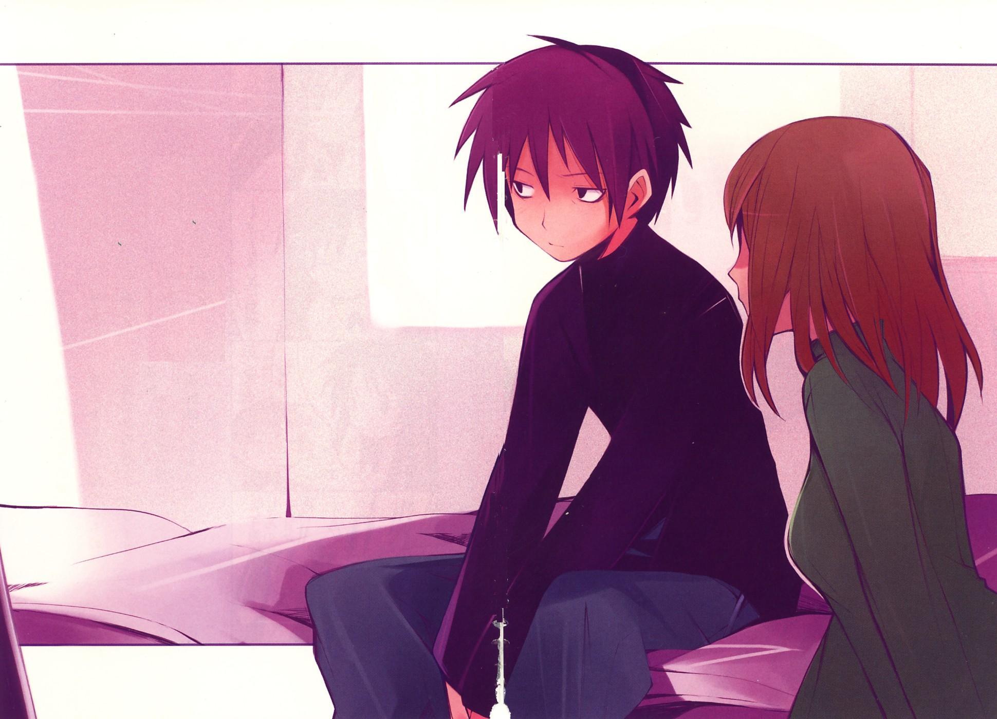 Download Anime Hanbun No Tsuki Ga Noboru Sora HD Wallpaper