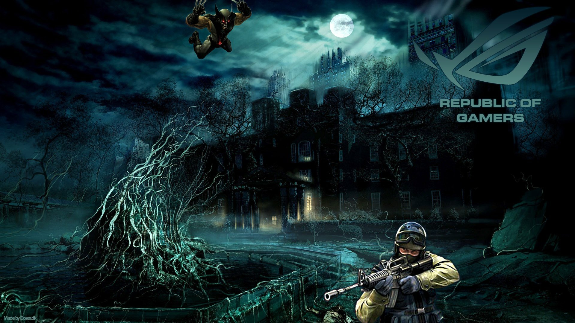 Asus ROG HD Wallpaper: Gaming Night in Tech Shadows