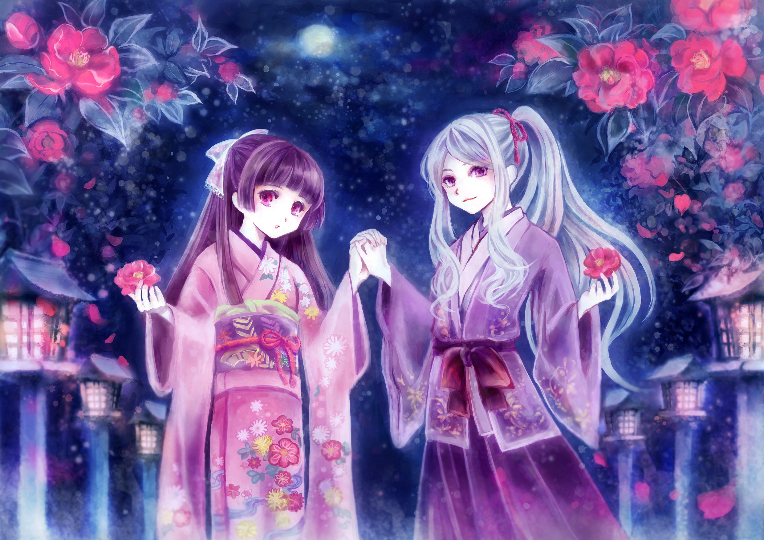 Oriental Anime Geisha HD Wallpaper