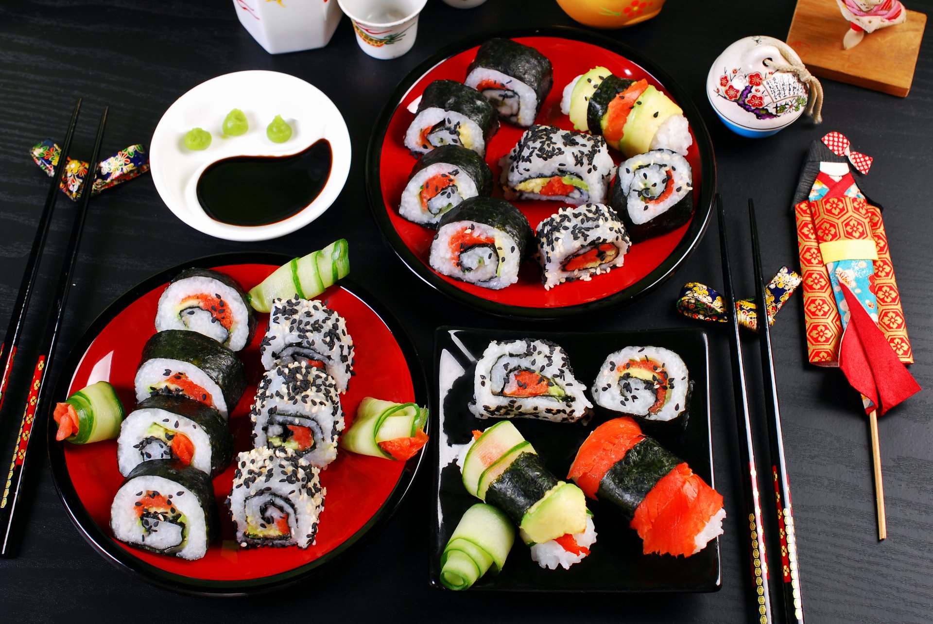 5K Ultra HD Sushi Feast — Seafood Meal Wallpaper | 7000x4680 ...