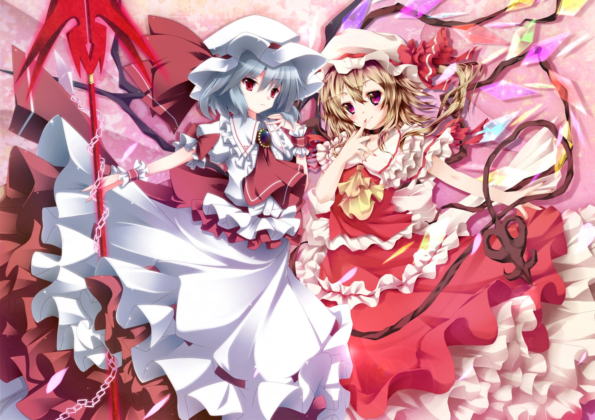 Download Remilia Scarlet Flandre Scarlet Anime Touhou 4k Ultra HD Wallpaper