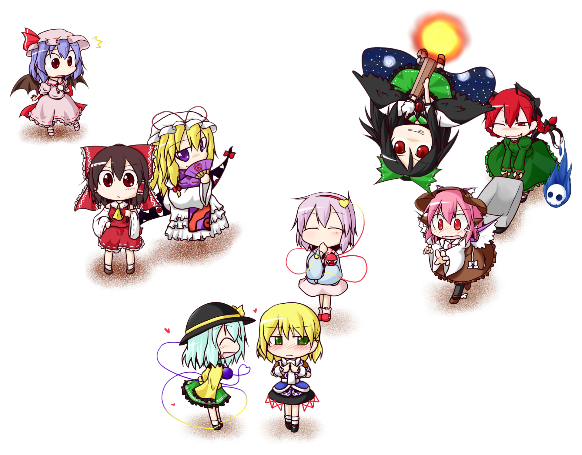 Download Utsuho Reiuji Rin Kaenbyou Satori Komeiji Koishi Komeiji Yukari Yakumo Reimu Hakurei ...