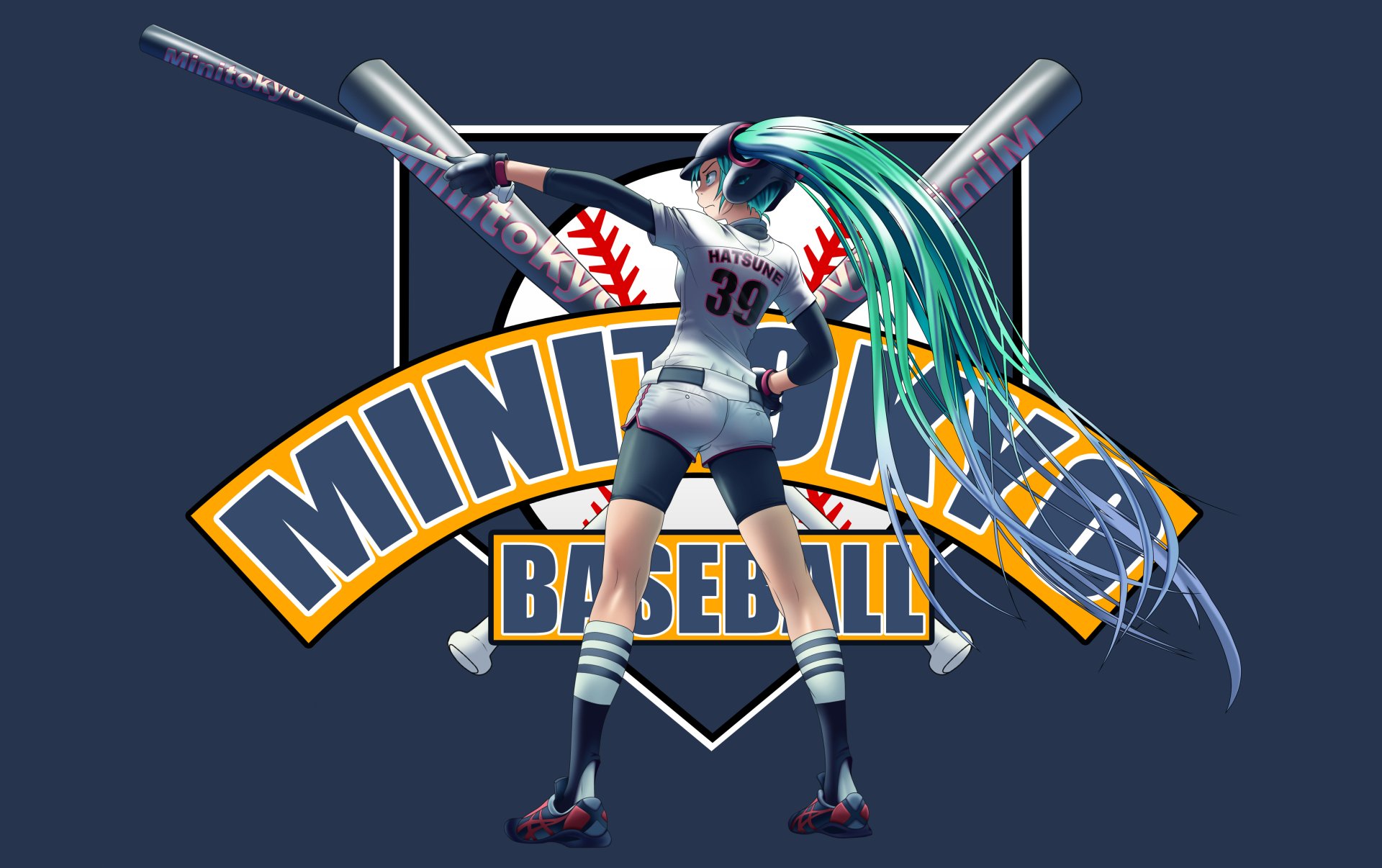 Miku at Bat — 4K Ultra HD Vocaloid Baseball Wallpaper | 4300x2700 ...