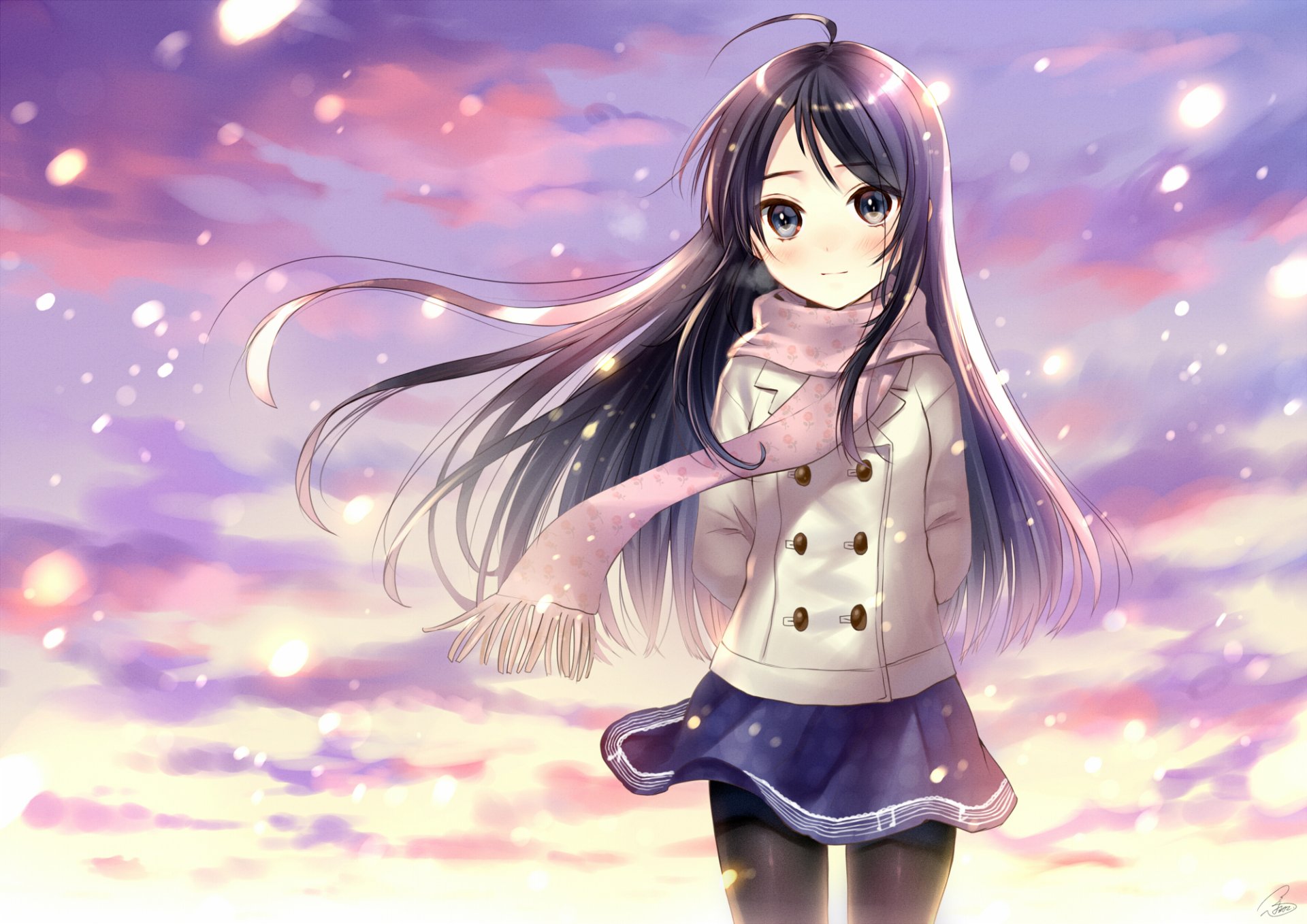 Serene Sunset: Original Anime HD Wallpaper | 2000x1415 | Wallpaper Abyss