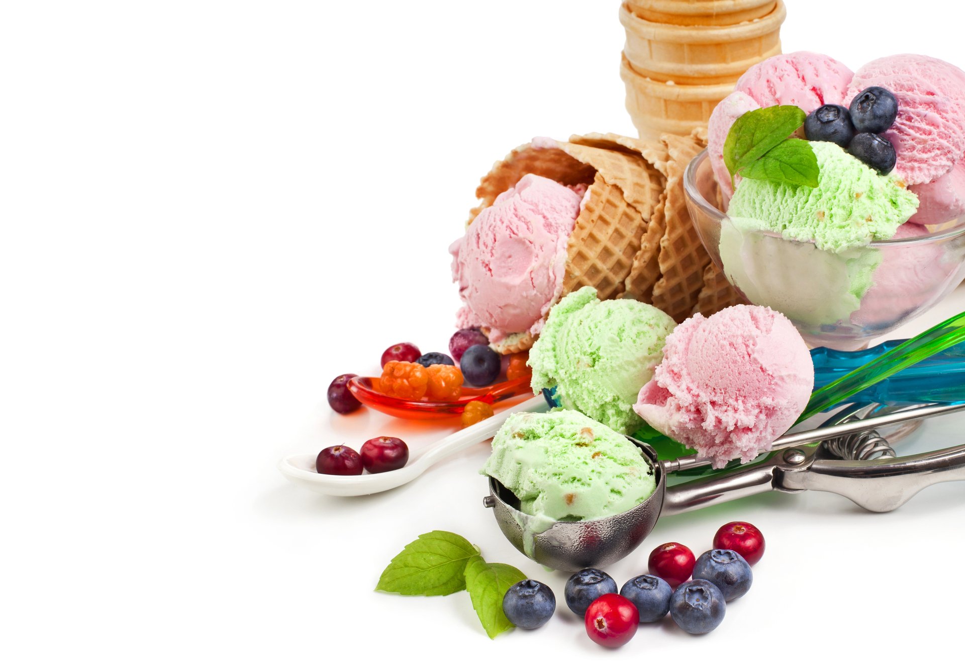 Delicious Berry Bliss: 4K Ultra HD Waffle Cone Ice Cream Still Life Delight