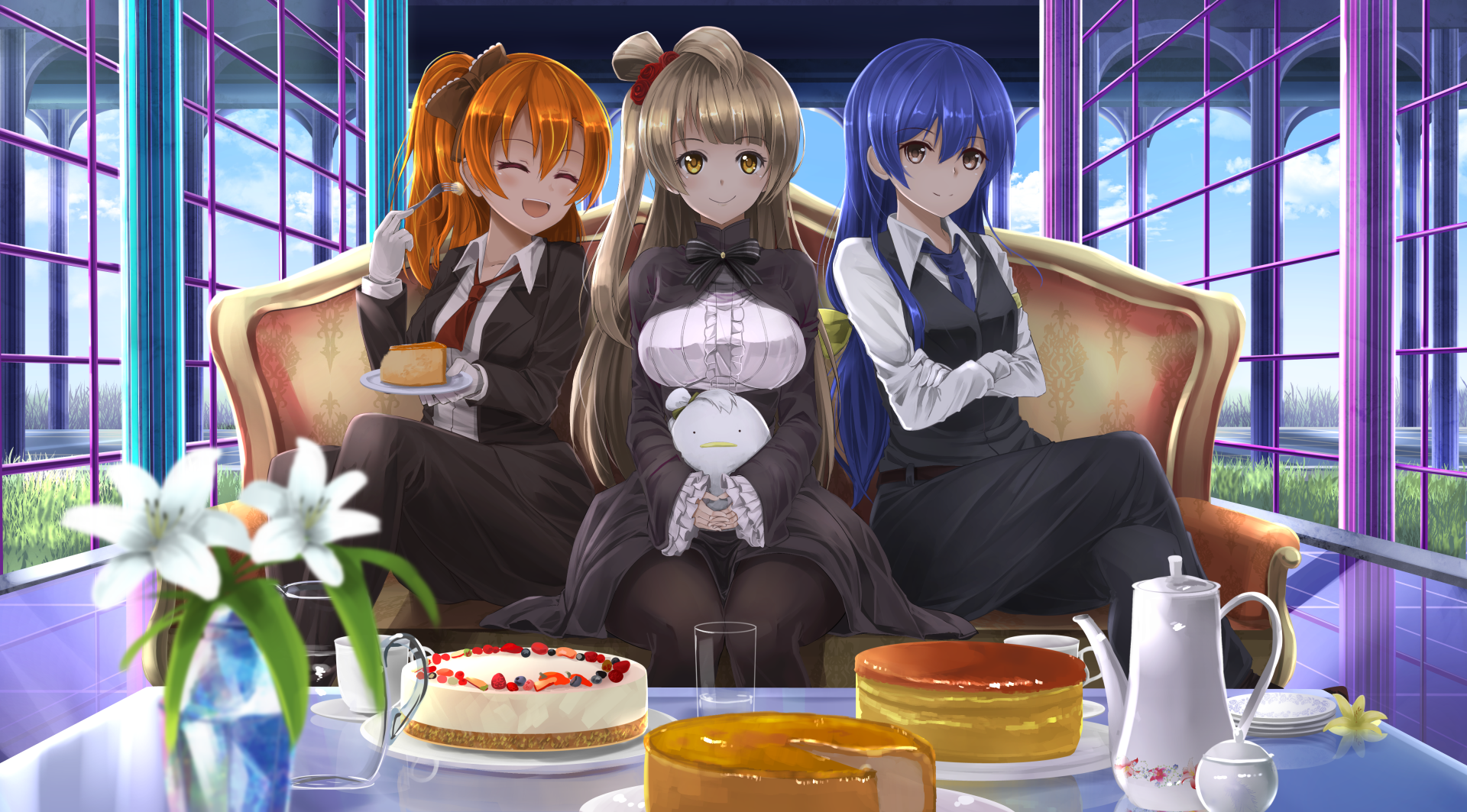 Love Live! Trio: Kotori, Umi & Honoka in Elegant HD Wallpaper Delight ...