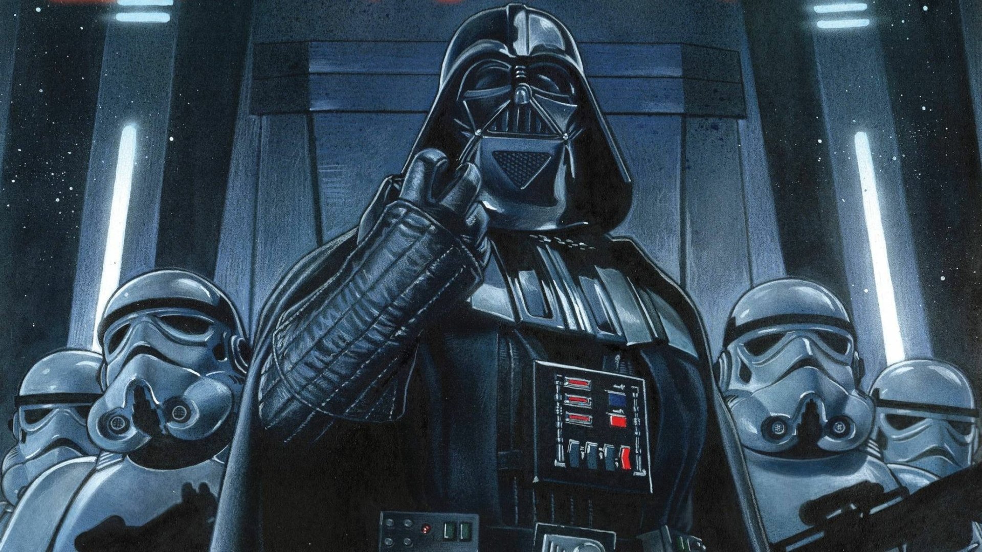 Star Wars HD Comic: Darth Vader & Stormtroopers Unite in Epic Wallpaper