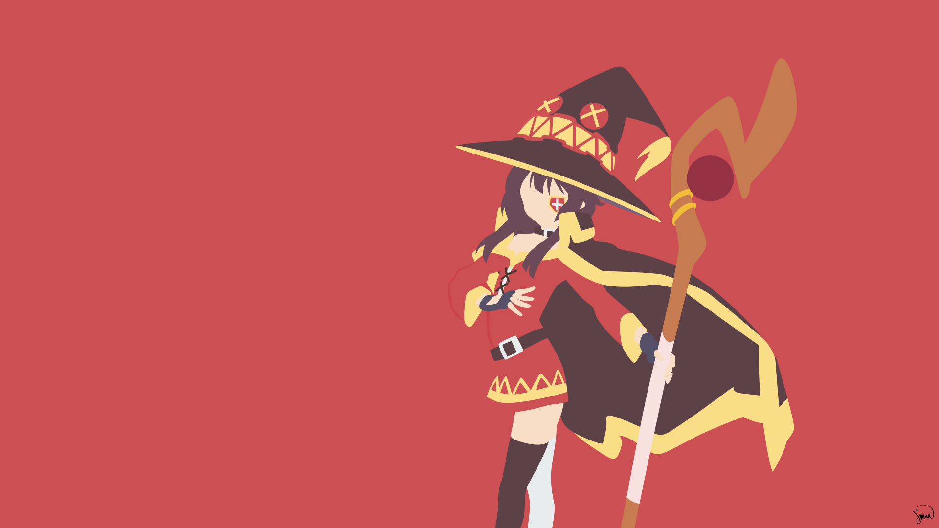 Minimalist HD Megumin Wallpaper | KonoSuba Anime Magic
