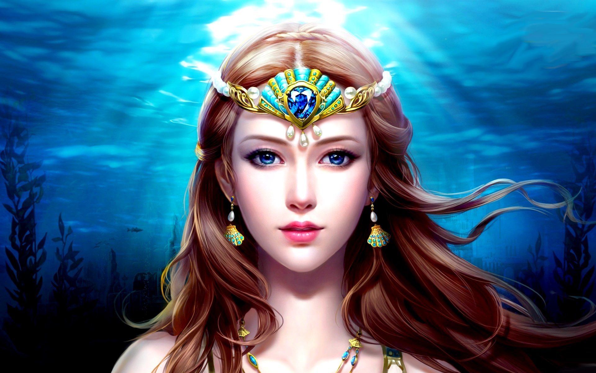 Fantasy Underwater Queen HD Wallpaper