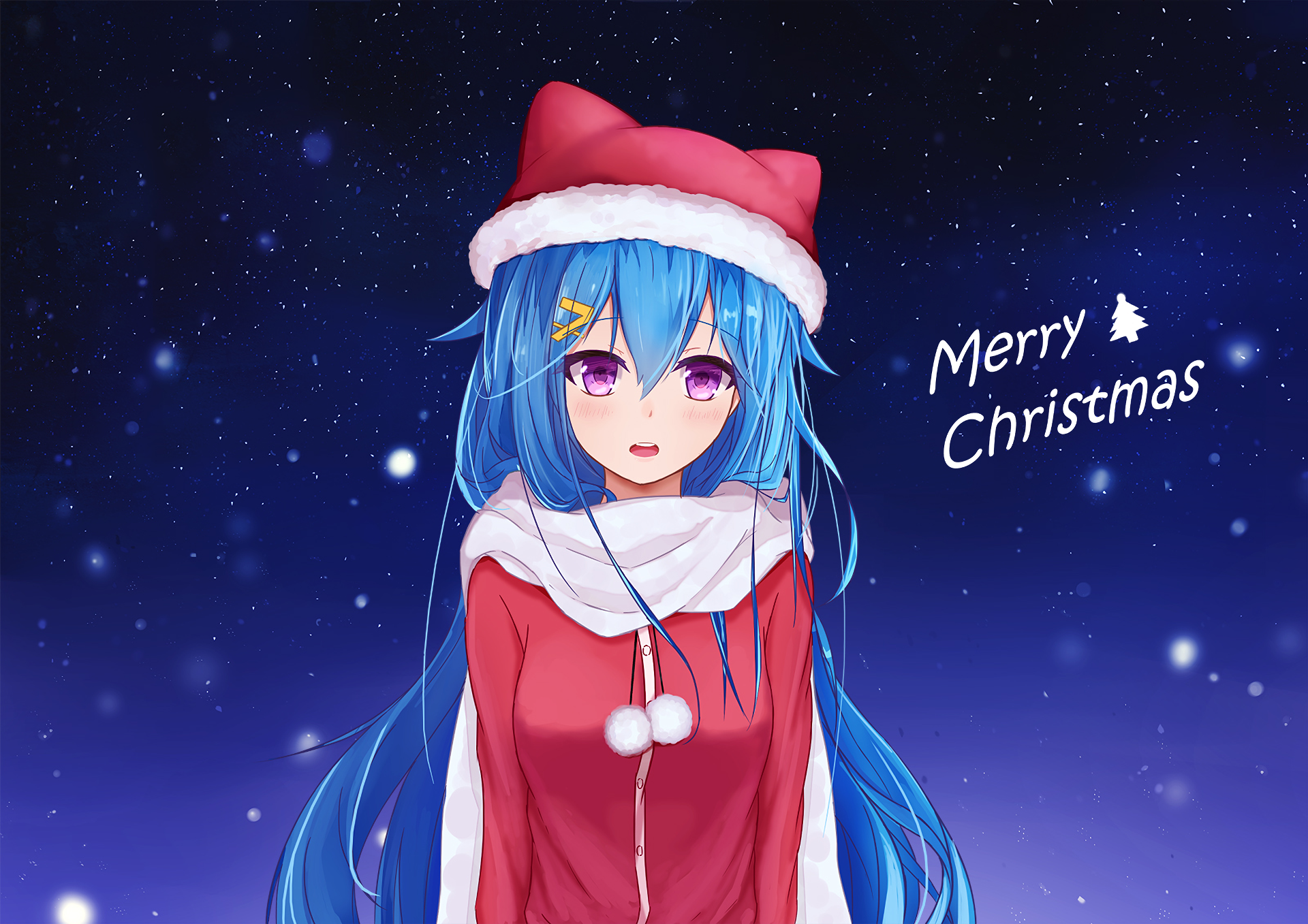 Festive Anime Christmas Magic – HD Holiday Wallpaper