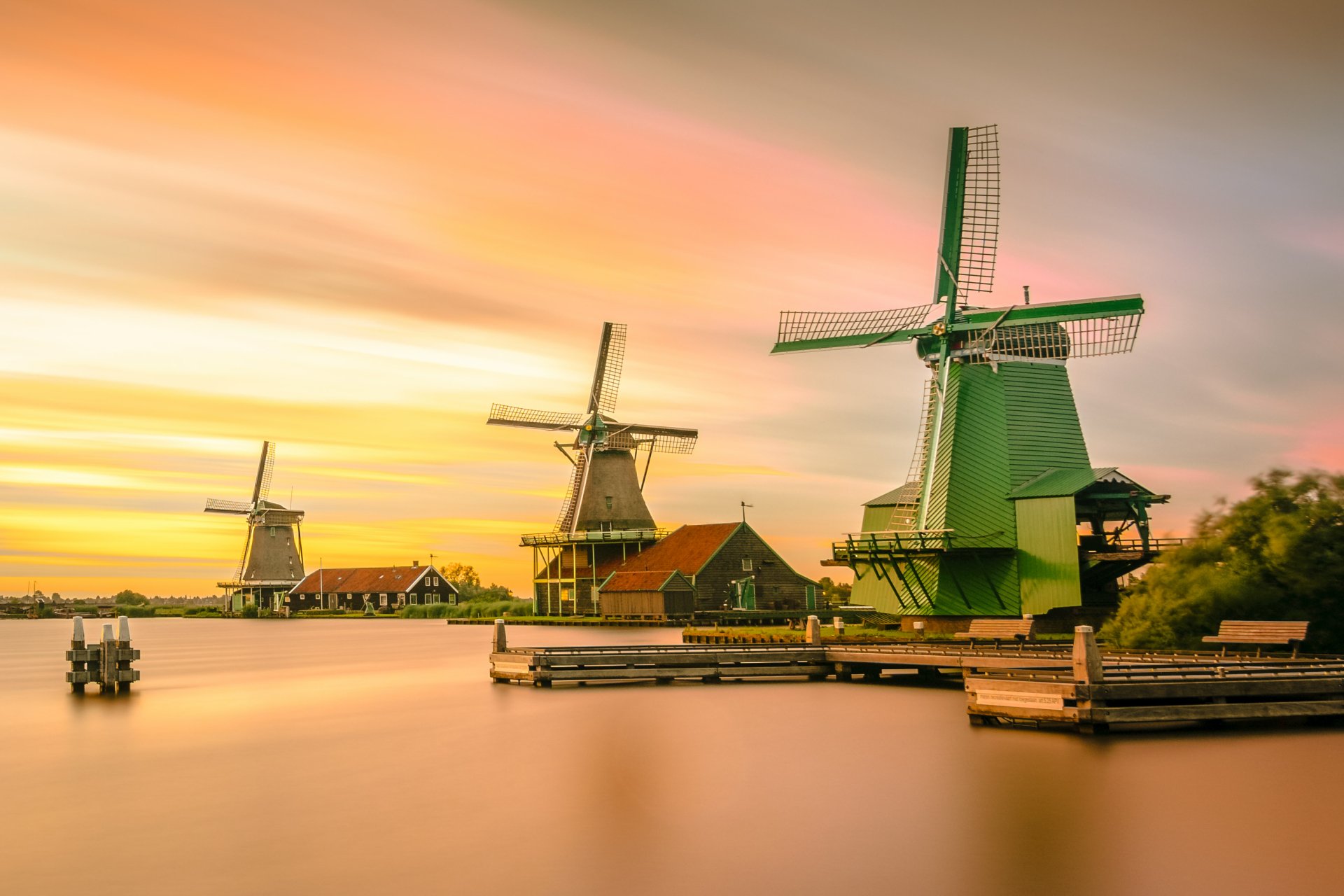 Download Netherlands Sky Building Man Made Windmill HD Wallpaper