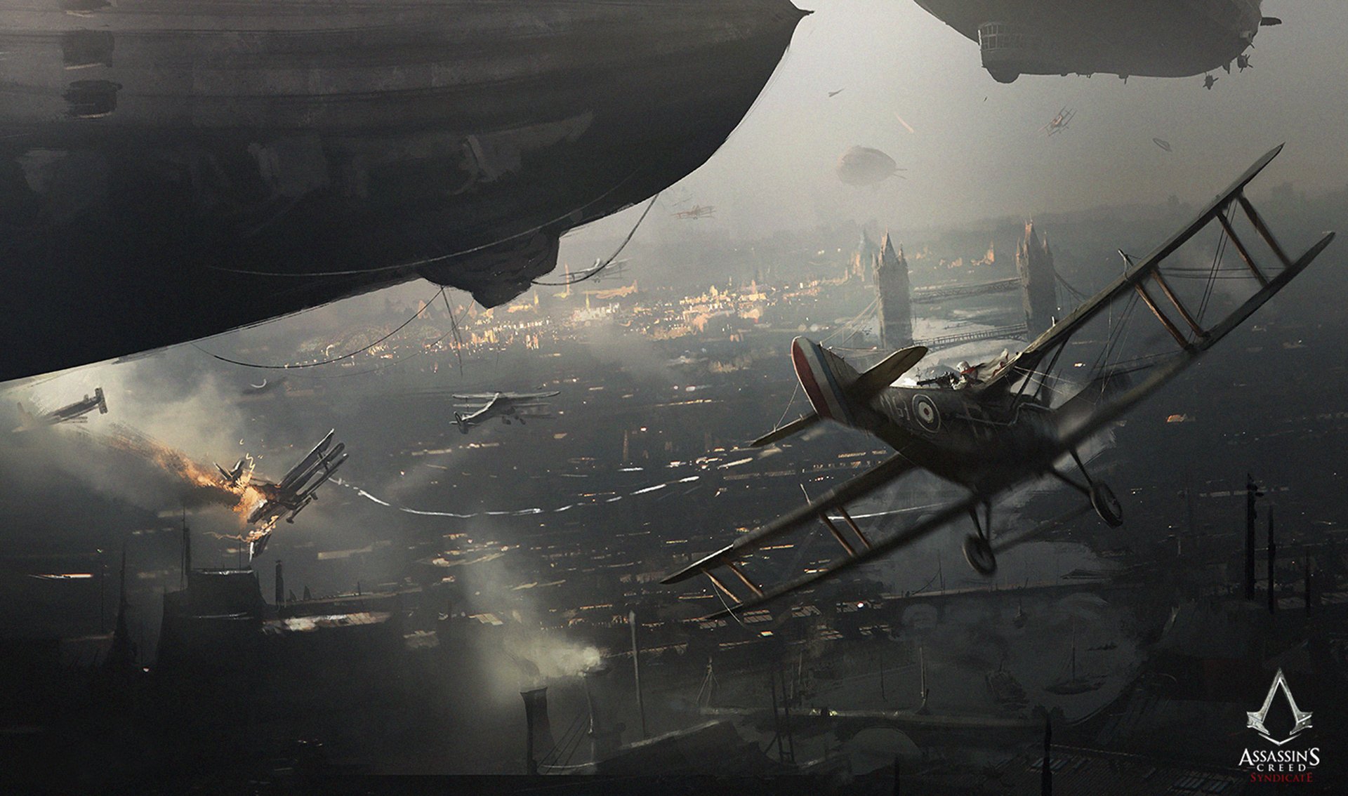 Download Battle Cityscape London Warplane Aircraft Video Game Assassin ...