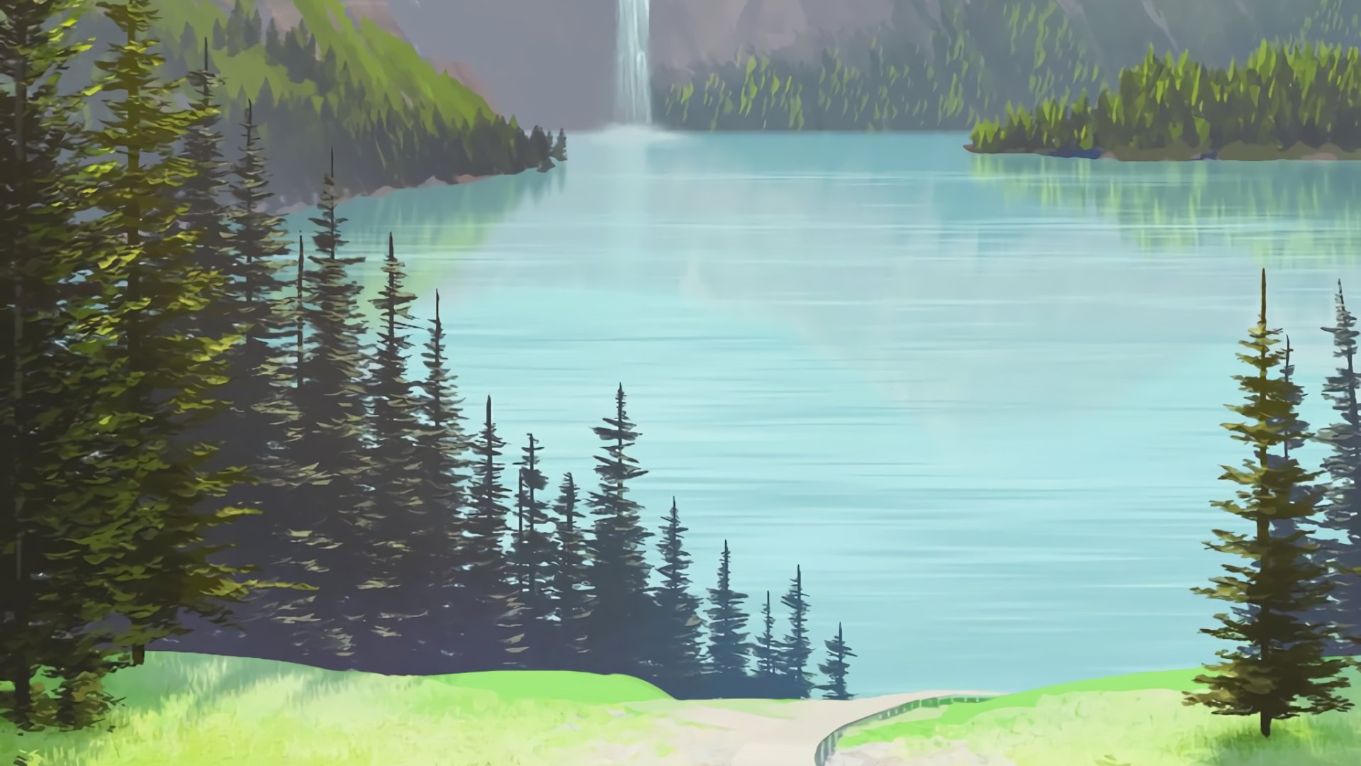 Sword Art Online: Serene HD Anime Lakeside Wallpaper | 2048x1152 ...