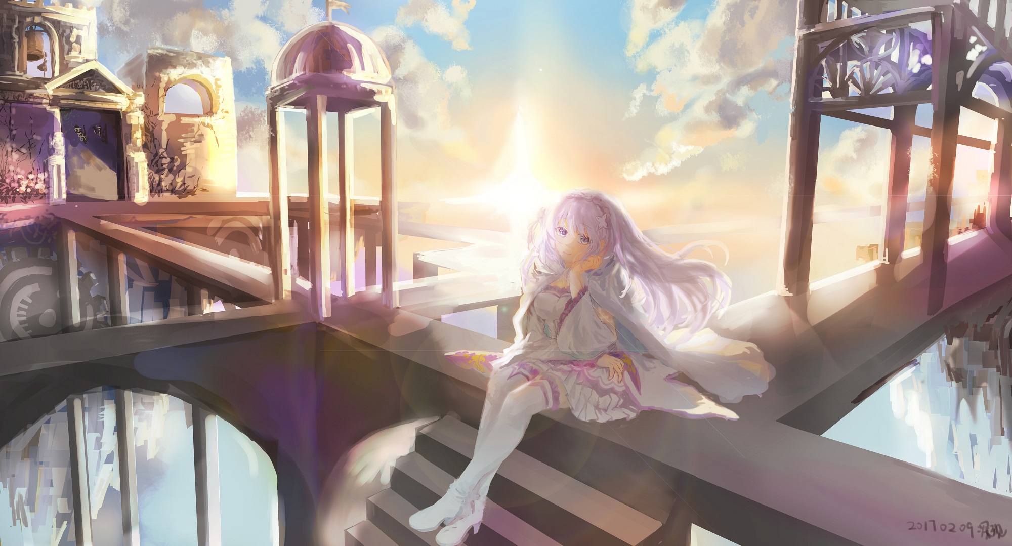 Emilia’s Radiant Dawn – HD Re:Zero Anime Wallpaper