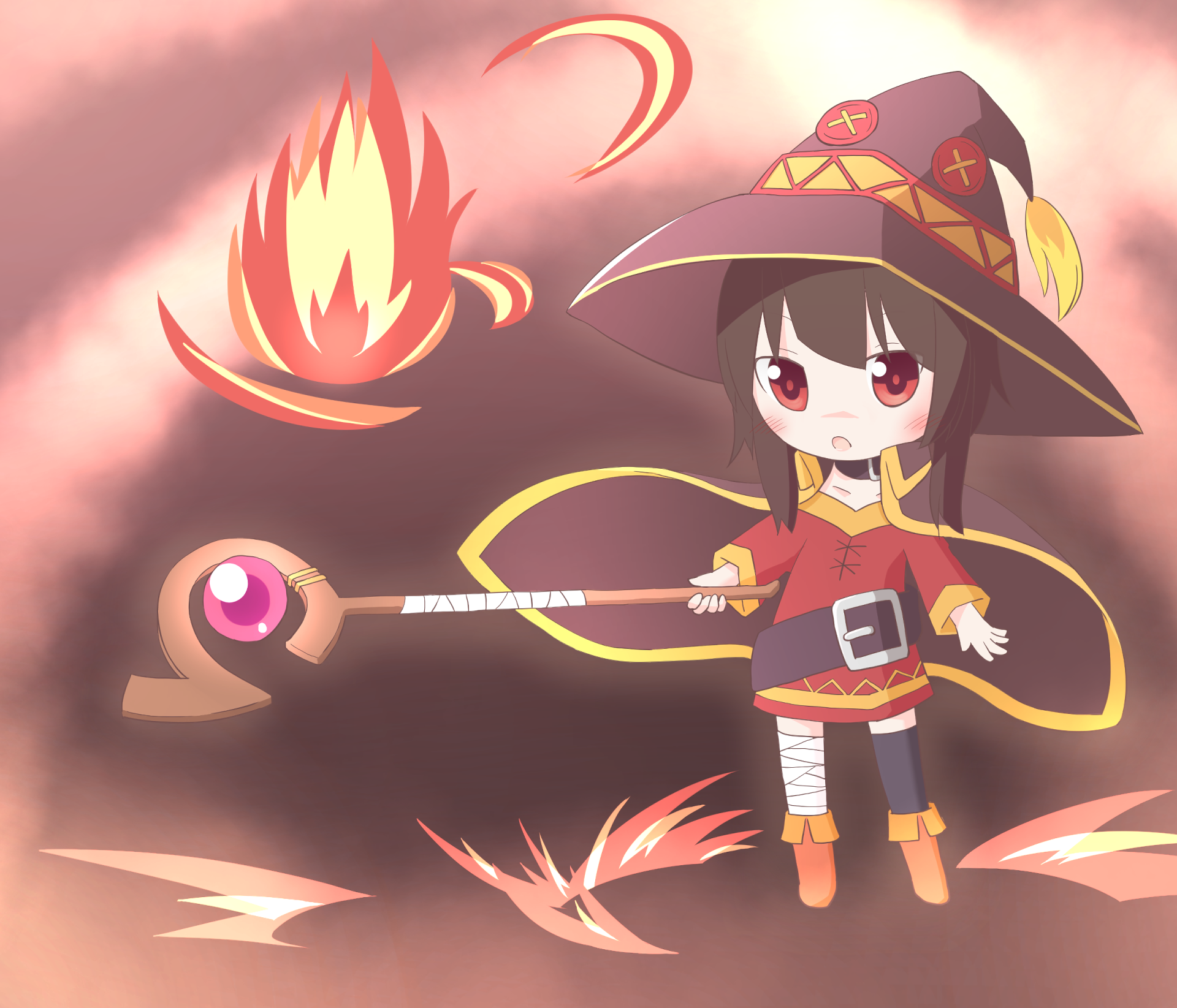 Megumin's Explosive Magic – HD KonoSuba Anime Wallpaper