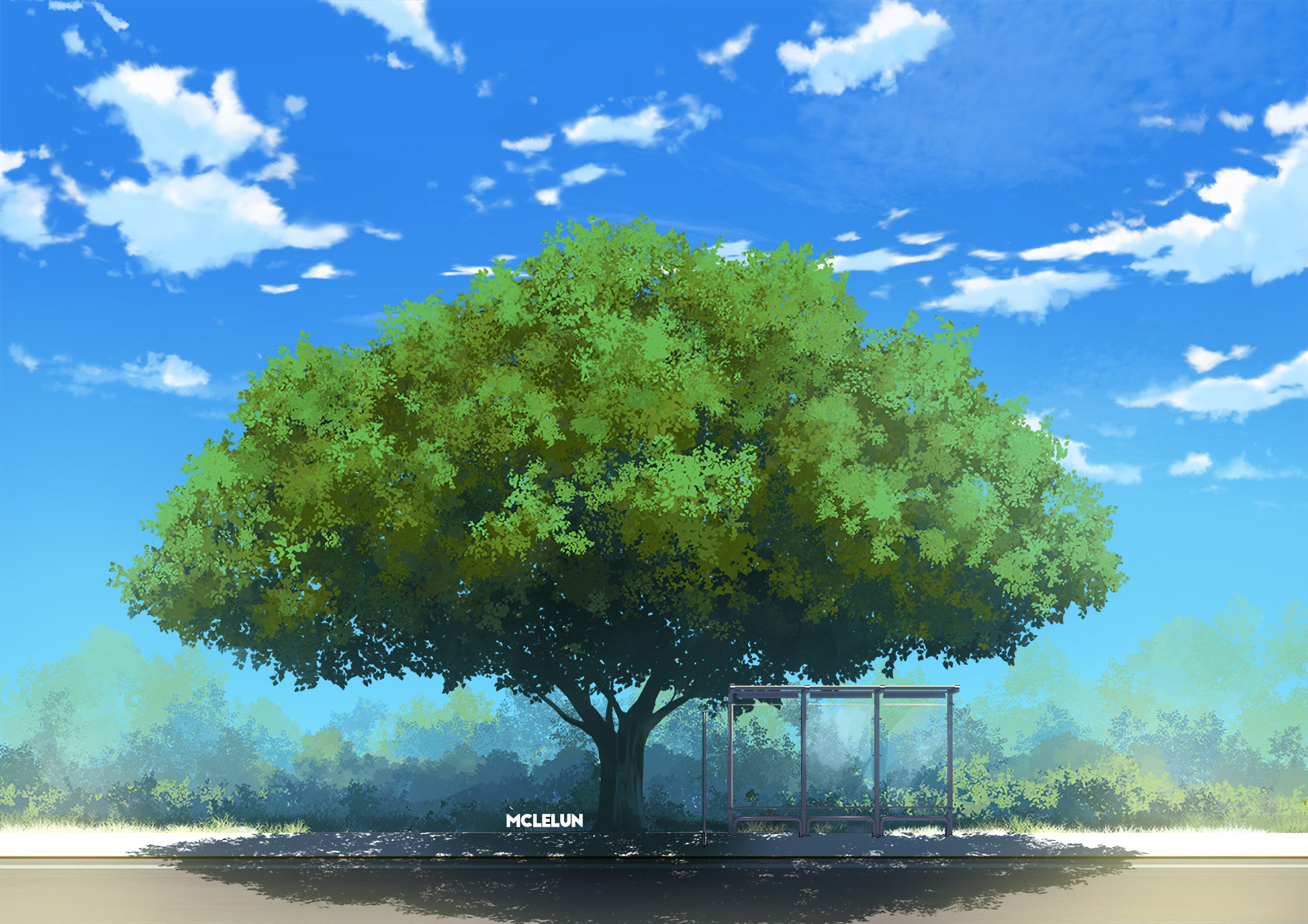 Download Tree Anime Original HD Wallpaper by Mclelun