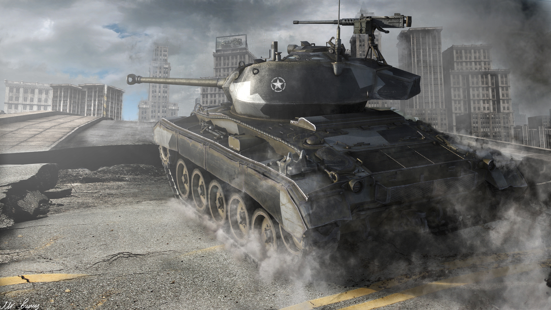 World of Tanks HD: Powerful Tank in Urban Battlefield Wallpaper