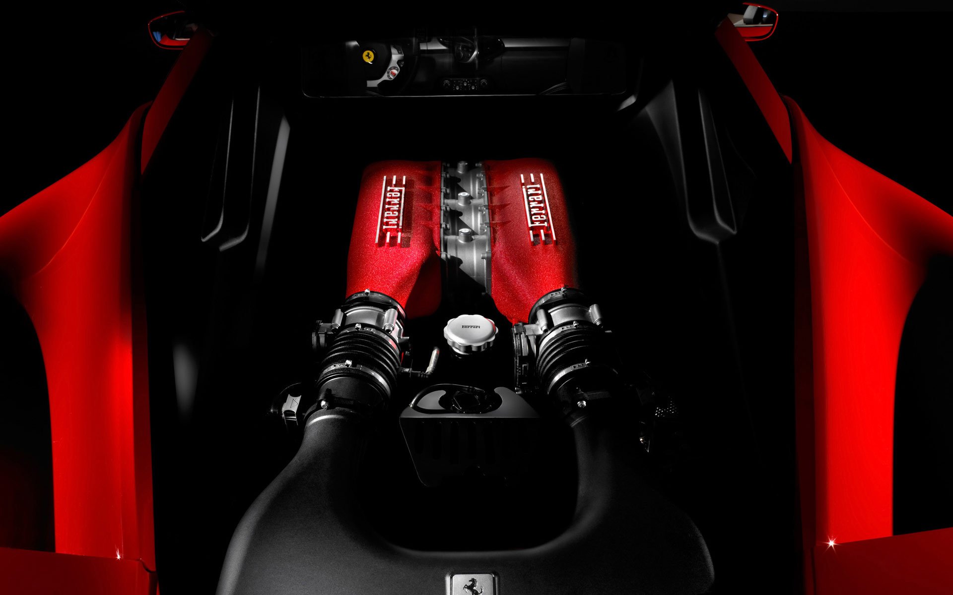 Ferrari Powerhouse: Stunning HD Wallpaper of the Iconic Engine Reveal