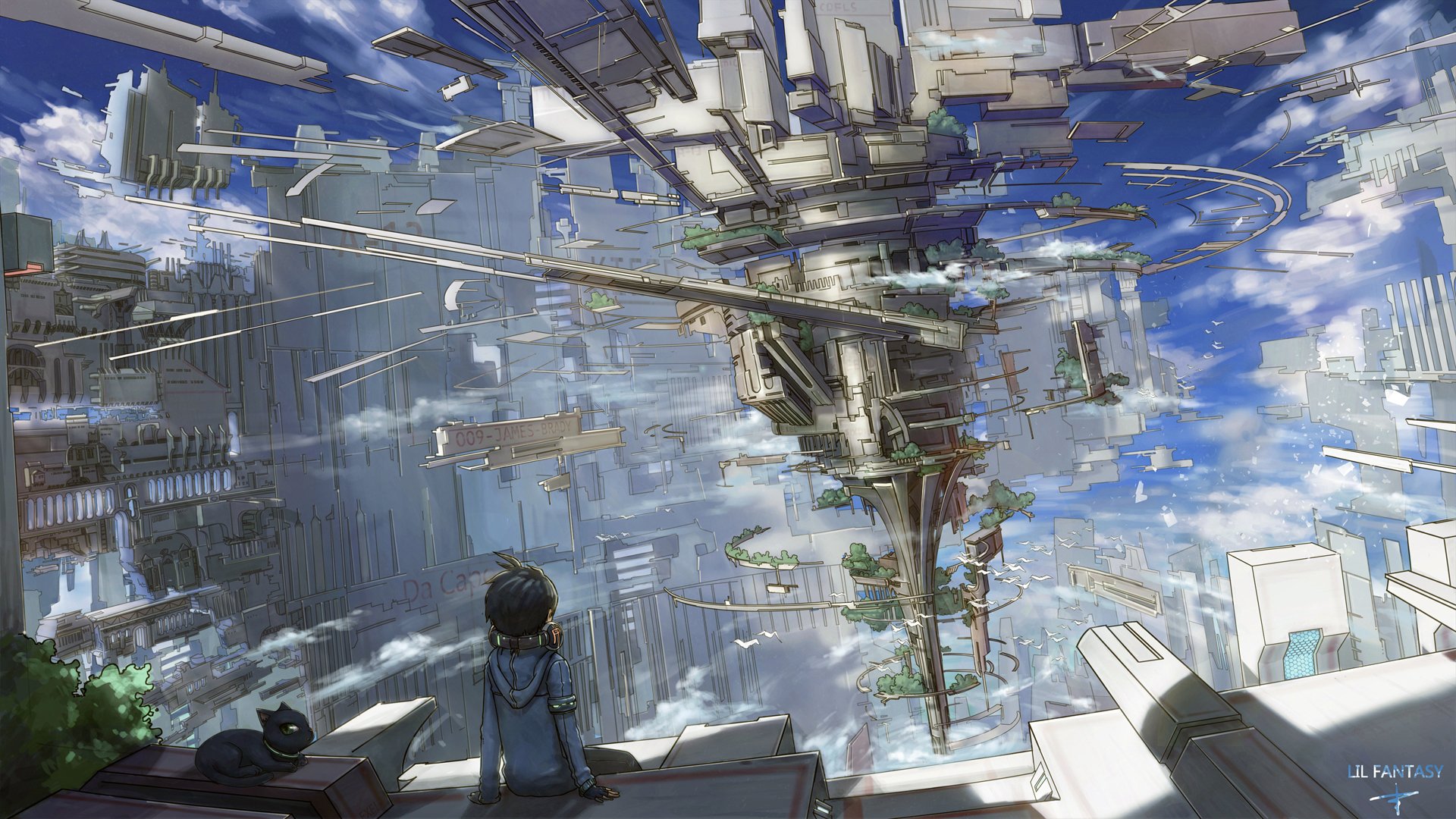 Futuristic Cityscape Anime HD Wallpaper | 1920x1080 | Wallpaper Abyss