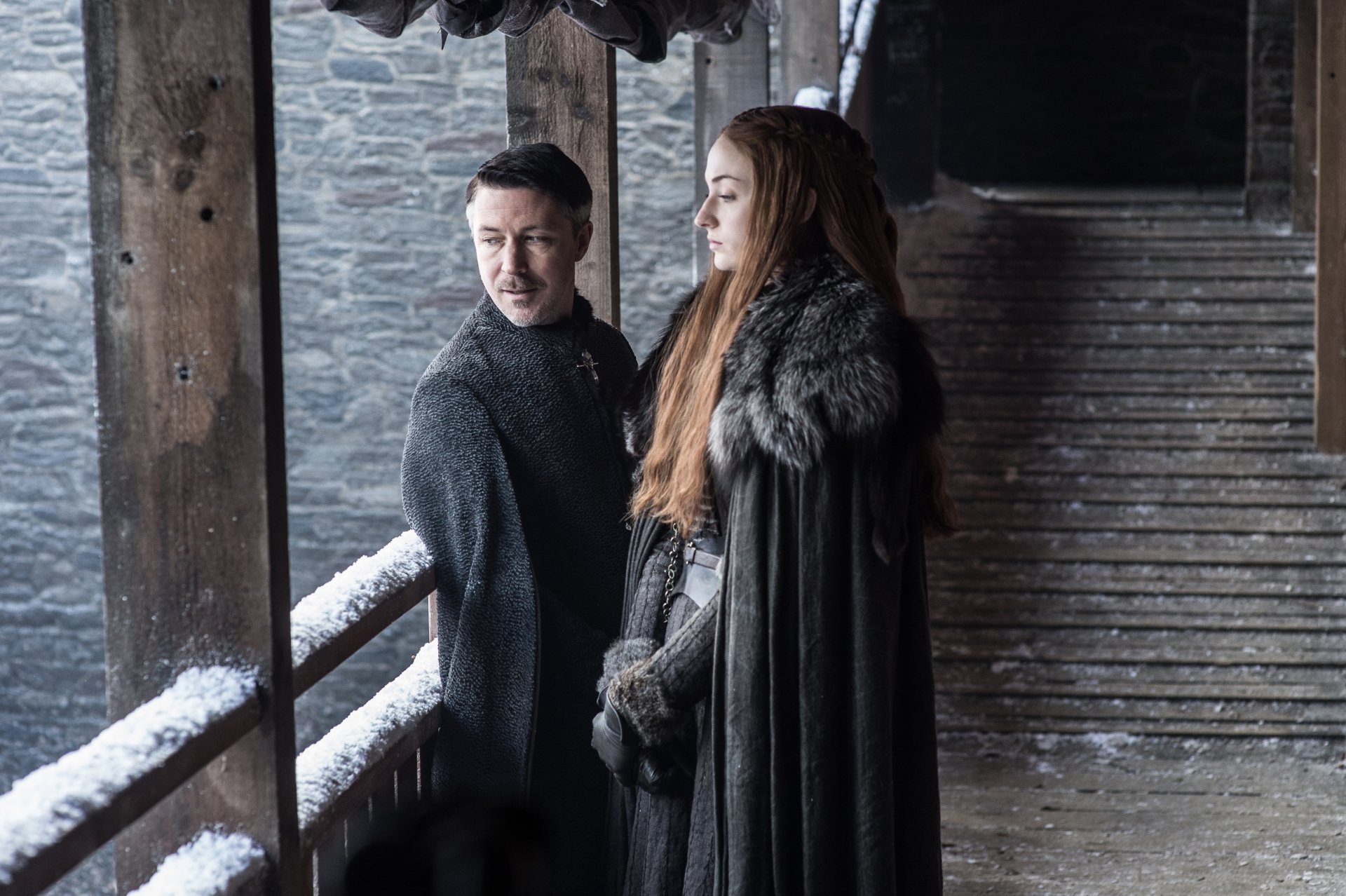 Download Sophie Turner Sansa Stark Petyr Baelish Aidan Gillen TV Show Game Of Thrones 4k Ultra ...