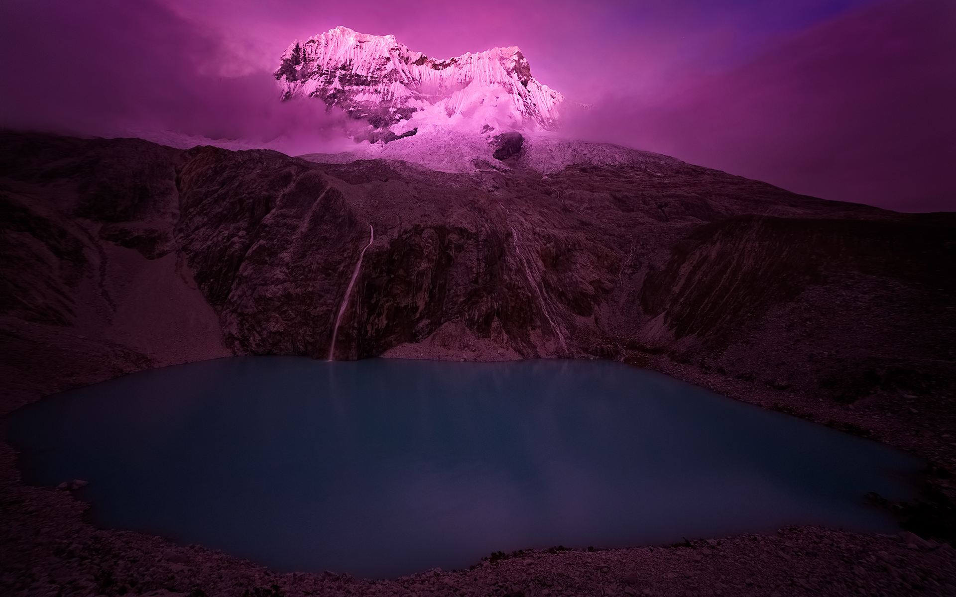 Download Sunset Purple Sky Mountain Nature Lake HD Wallpaper by Shawn ...