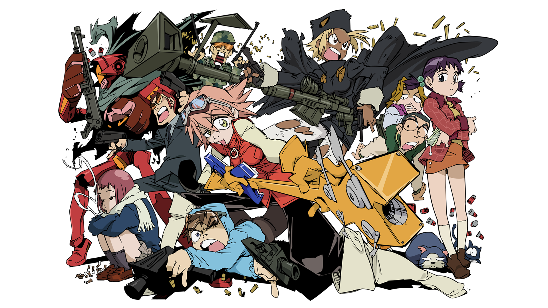 FLCL Anime HD Wallpaper: Dynamic Chaos Unleashed